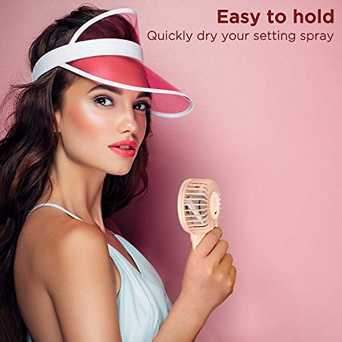 OUTXE Funme Mini Makeup Fan 3350mAh Eyelash Fan Portable Fan Handheld Fan USB 3 Settings Small Personal Fan Lightweight for Girls Women