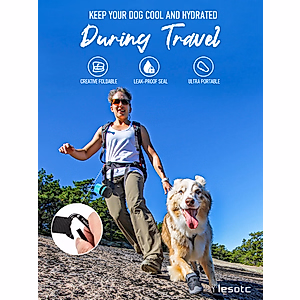 Lesotc Dog Water Bottle, Portable Dog Water Dispenser, Leak Proof Dog Travel Water Bottle, Squeeze Pet Water Bottle for Walking On The Go, Dog Hiking Accessories for Outdoor, Hiking, Travel