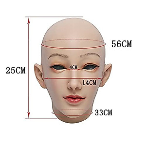 GOSHIMER Alice Silicone Female Mask Halloween Headwear Mask For Crossdressers Cosplay Crossdressing