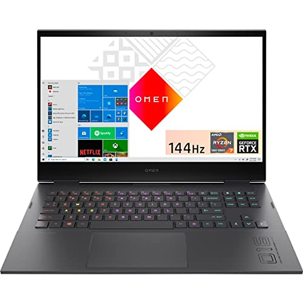HP Omen 16 Gaming Laptop 16.1" FHD 144Hz IPS Display AMD Octa-Core Ryzen 7 5800H (Beats i7-10750H) 32GB RAM 1TB SSD NVIDIA GeForce RTX 3050 Ti 4GB RGB Backlit USB-C B&O Audio Win11 + HDMI Cable