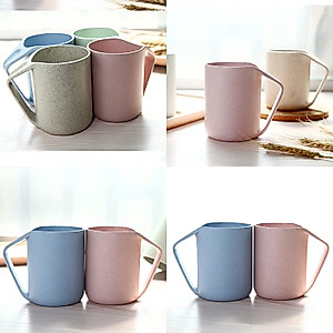 Okllen 12 Pack Wheat Straw Plastic Coffee Cups, 13.5 Oz Healthy Drinking Mugs, Eco-friendly Mugs Party Cups Set for Water, Milk, Juice, Tea, Lightweight, 4 Colors