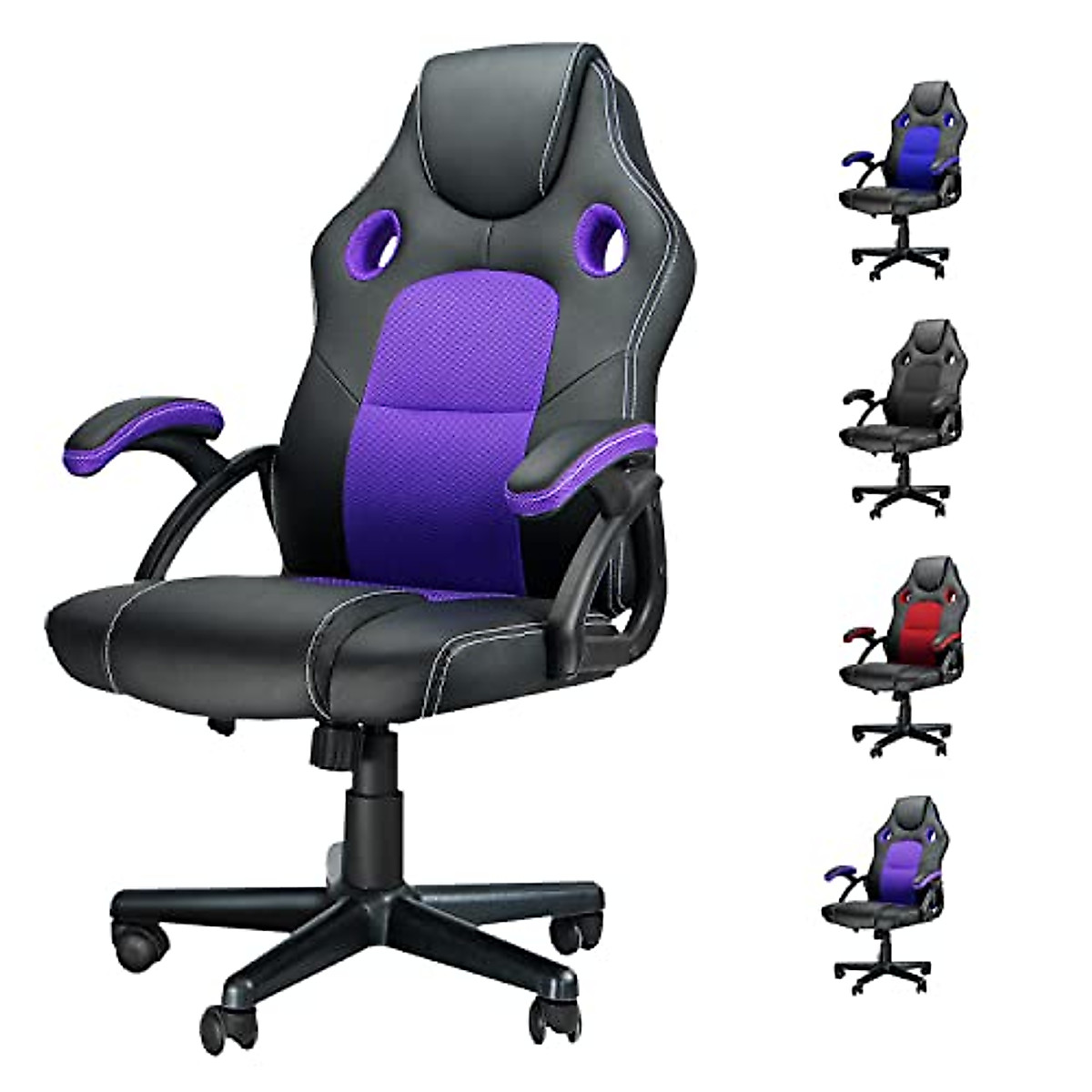 DualThunder Gaming Chairs, Home Office Desk Chairs Clearance, Comfortable Cheap Gaming Office Chairs, Computer Chairs Video Game Chairs, Gaming Chairs for Teens Gamer, Swivel Rolling Chairs, Purple