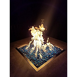 Onlyfire Square Stainless Steel Drop-in Fire Pit Burner Ring and Pan Assembly, 18-Inch