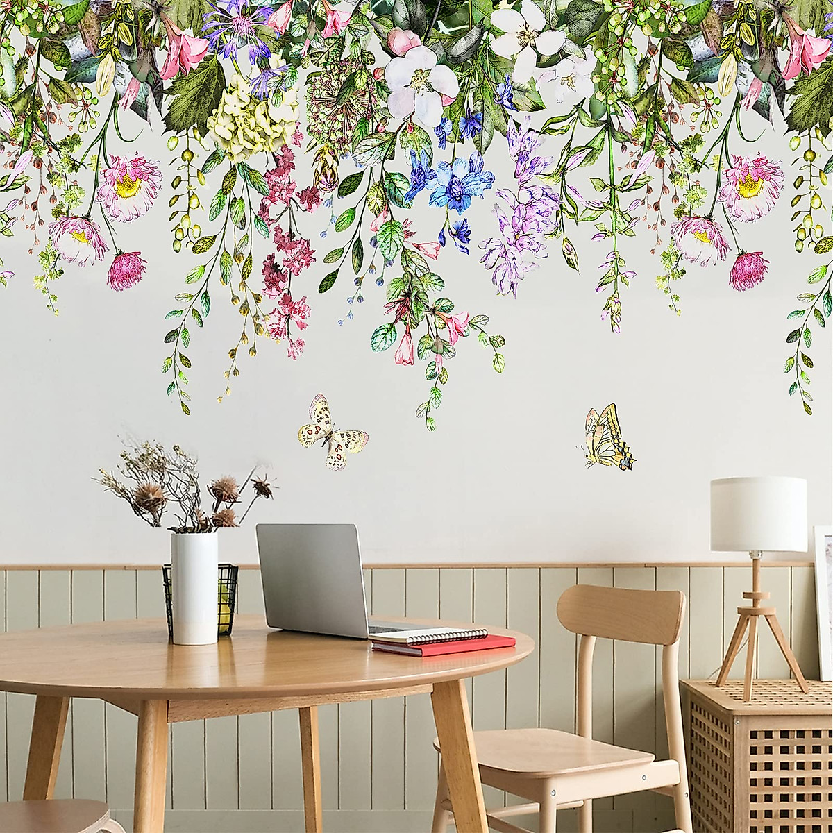 Sunflower Wall Decals Garden Butterfly Flower Wall Stickers Removable Peel and Stick Art Murals for Kids Room Nursery Classroom Living Room Bedroom Home Decoration (Sunflower)