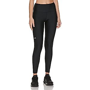 Under Armour Women's Standard HeatGear High No-Slip Waistband Pocketed Leggings, Black (001)/White, X-Large