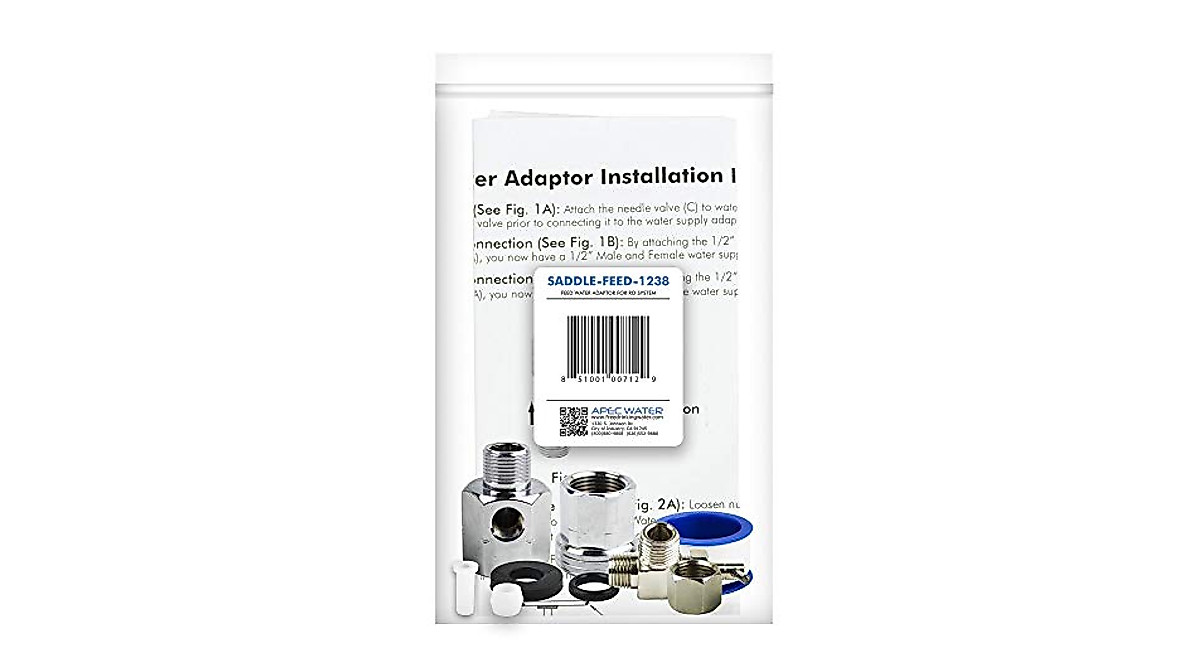 APEC Water Systems Water Feed Adapter 1/2 & 3/8 Inch for RO Systems