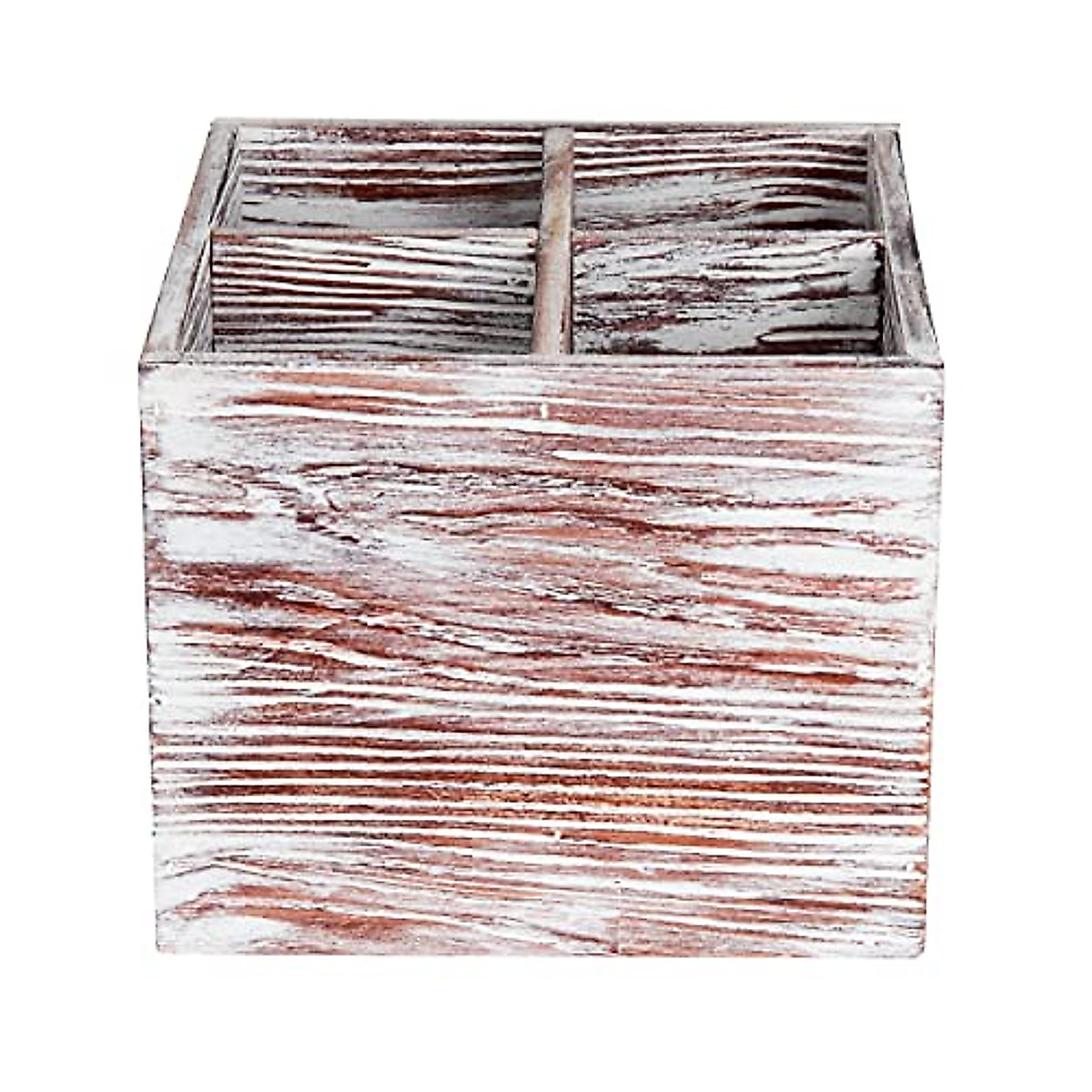 Mind Reader One Tabletop Caddy, Rustic Style, Wood, Brown Utensil Organizer, Size