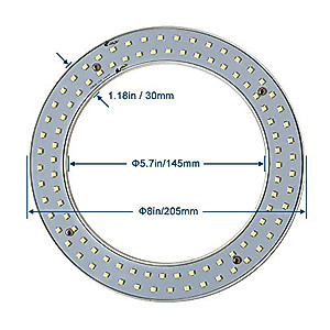 T9 LED Circline Light Bulb, 8 Inch 1600LM LED Circular Light, 13W Clear Cover 4000K Soft White Replacement for FC8T9 22-Watt Fluorescent Circular Bulb(FC8T9), Ballast Bypass Required