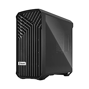 Fractal Design Torrent Compact Black - Dark Tint Tempered Glass Side Panels - Open Grille for Maximum air Intake - Two 180mm PWM Fans Included - Type C - ATX Airflow Mid Tower PC Gaming Case