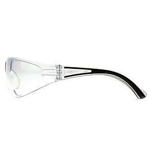 Pyramex Cortez Safety Eyewear, Clear Lens With Black Temples