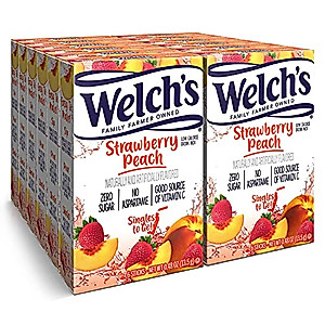 Welch's Singles To Go Water Drink Mix - Powder Sticks, Strawberry Peach, 0.48 Ounce (Pack of 12)