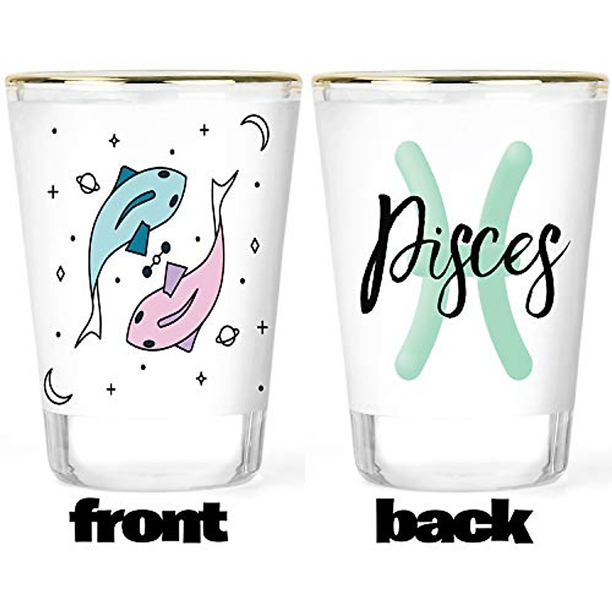 Zodiac Shot Glasses - Libra Shot Glass - Pisces Shot Glass - Sagittarius Shot Glass - Scorpio Shot Glass -Taurus Shot Glass - Virgo Shot Glass