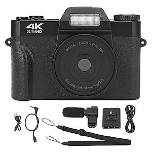 Digital Camera, 4 K 4K Vlogging Camera Autofocus High Definition for Photography