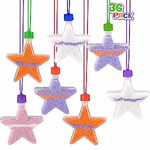 ArtCreativity Star Sand Art Bottle Necklaces, Pack of 12, Sand Art Craft Kit with Shaped Bottles, Craft Party Supplies and Party Favors for Kids - Sand Sold Separately (Star)