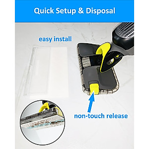 Portek Vac Mop Replacement Pads for Shark VACMOP VM252 VM250 VM200 VM190 VMP30, Upgrade Disposable Vacmop Pad Refills (10 Count, White)