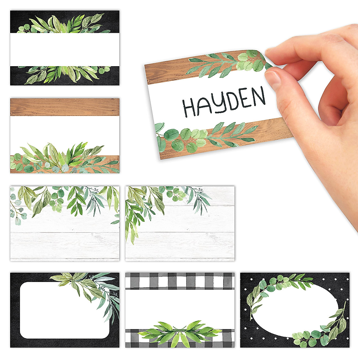 Hadley Designs 56 Farmhouse Name Tags for Kids & Classroom Use