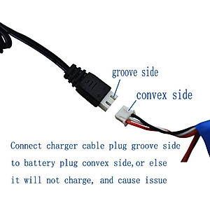 Blomiky 2 Pack 7.4V 1A USB Charger Cable with XH-3P Plug for 7.4V 2S Lipo Battery with XH-3P Connector / 7.4V 1A USB XH-3P 2