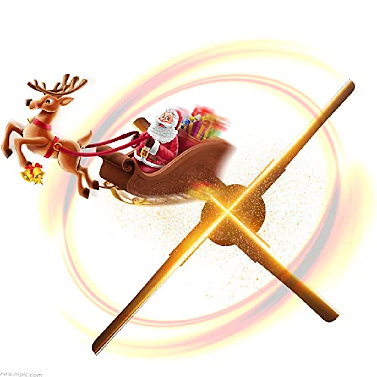 17.7 inch HD 3D Hologram Fan Projector Halloween Display 65s WiFi Bluetooth Can Be Found Projector Lamp 1400P Hi-Resolution Holographic Projector Fan is Best for Business,Store,Shop,Bar(17.7 inch HD)