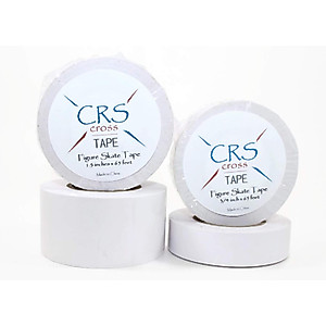 CRS Cross Figure Skate Tape (Combo 1 roll 1.5 inch & 1 roll 3/4 inch) - Longer 65 foot roll to protect leather figure skating boots without polish & keep laces tightened.