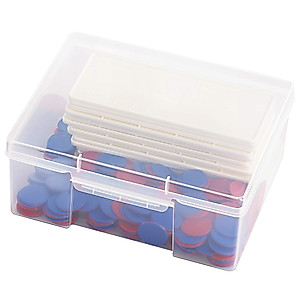 edxeducation Ten Frame Classroom Set - Math Manipulatives for Kids - 16 Plastic Ten Frames - 160 Counters - Classroom Math Supplies