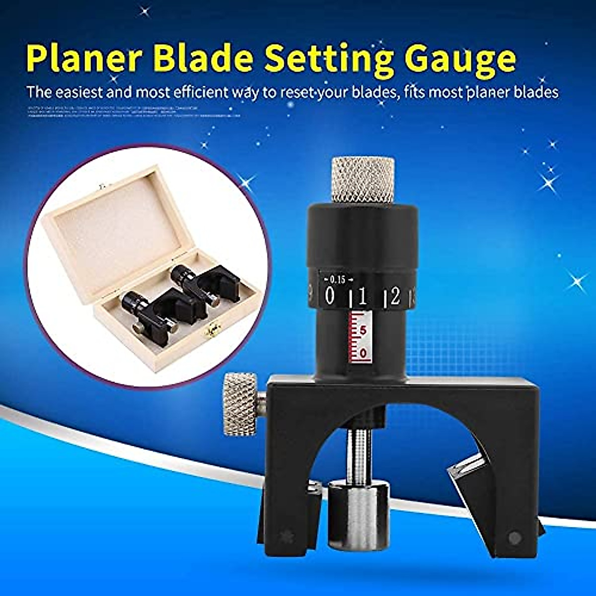 2Pcs Magnetic Planer Blade Setting Jig,Adjustable Planer Jointer Knife Blade,Gauge Setter Jointer Planer Knife Setting Woodworking Tool with Wood Box,Simple Set up,Dia 3 to 5 Inch