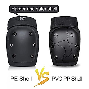 TXJ Sports Adult/Youth Knee Pads Wrist Guards with Elbow Pads Protective Gear Set for Skating Roller Inline Skating Derby Rollerblading Cycling bike scooter