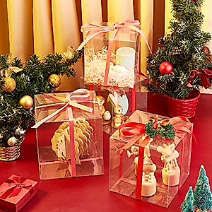 BENECREAT 10PCS Clear Wedding Favour Boxes 5x5x5 Square PVC Transparent Gift Boxes for Candy Chocolate Festival Gift Packaging