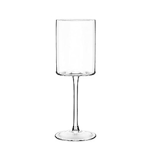 Red or White wine glasses 15oz Hand Blown Premium Crystal square wine glass set of 4 Unique Large Wine Glasses Long Stem for men or women Wedding, Anniversary, Christmas