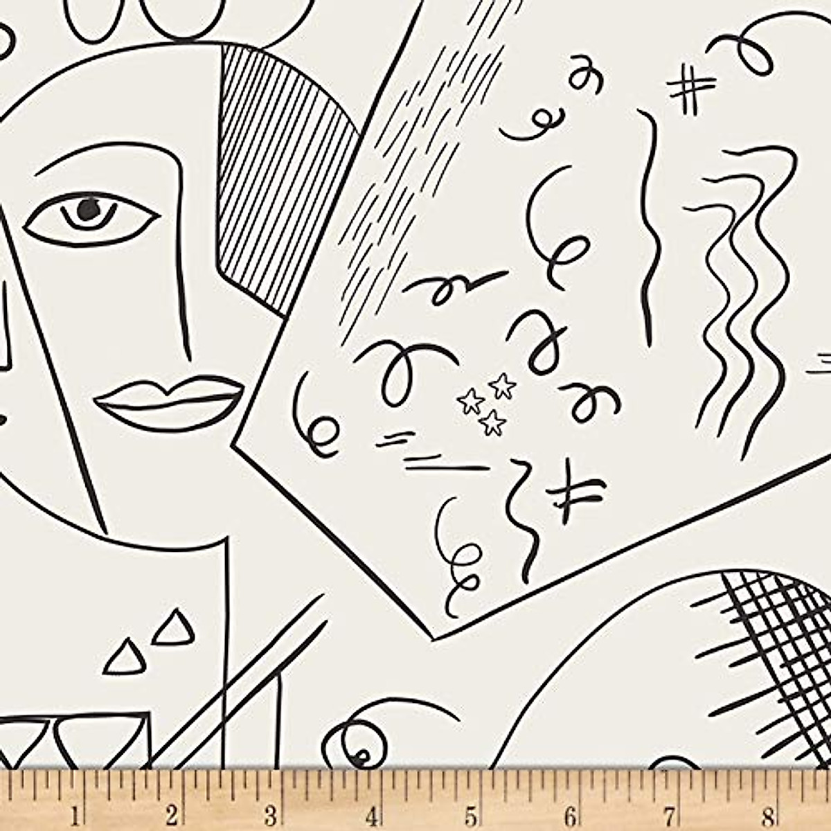 Art Gallery Fabrics Art Gallery ETNO Cubist Perception in Jersey Knit, White