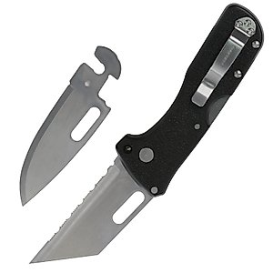 Cold Steel Click N Cut Folder Durable Hunting & Hiking Steel 5 Oz Compact 7" Long Folding Knife with Strong Lock & 2 Interchangeable Blades - Blister Package
