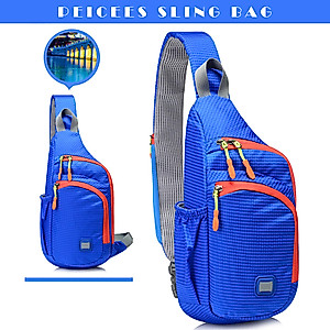 Peicees Small Sling Backpack Waterproof Unisex Shoulder Bag Chest Crossbody Daypack