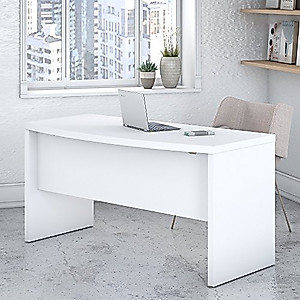 Bush Business Furniture Echo Bow Front Desk, 60W, Pure White