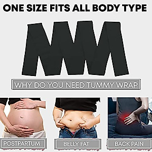 Soo slick Waist Trainer for Women Lower Belly Fat - Weight Loss Compression Tummy Control Belt Plus Size Snatch Me Up Bandage wrap Waist Trimmer Black