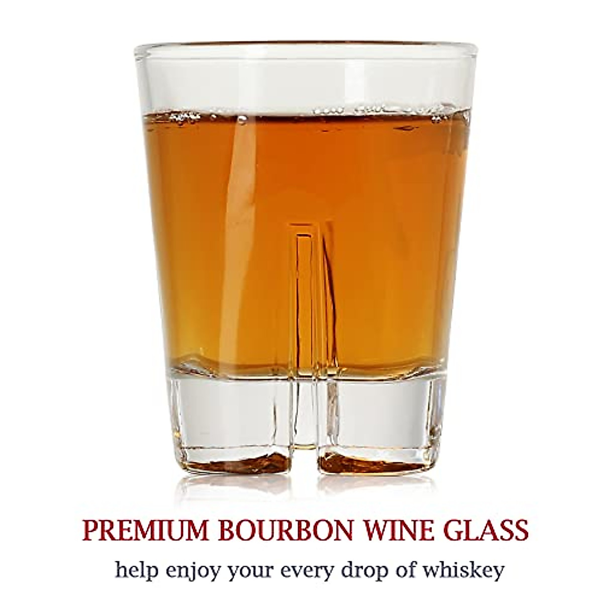 BothEarn Whiskey Rocks Glass Set of 2 - Clear Drinking Cup with Heavy Solid Base - Good for Bourbon Jack Daniels Tennessee and Scotch, 6.5 oz (185 ml)