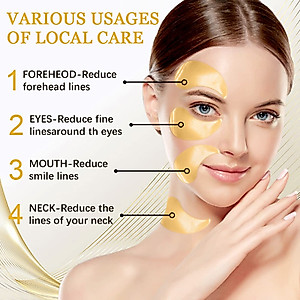 Tamoskiny Under Eye Patches, 24K Gold Under Eye Mask for Dark Circles and Puffiness, 21 Pairs Eye Collagen Patches Eye Masks for Puffy Eyes, Reduce Wrinkles, Fine Lines, Treatment Gel Bags