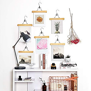 SONGMICS 12 Pack Wooden Pants Hangers, Premium Solid Wood with Non-Slip Felt, Hold Pants Tightly, Smooth Finish Wood Skirt Hangers, with 360° Swivel Hook, Natural UCRW007-12