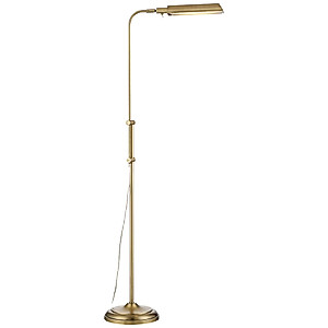 360 Lighting Culver Traditional Pharmacy Floor Lamp Standing LED Adjustable Height Plated 57" Tall Aged Brass Metal Shade Pole Light for Living Room Reading House Bedroom Home Decor
