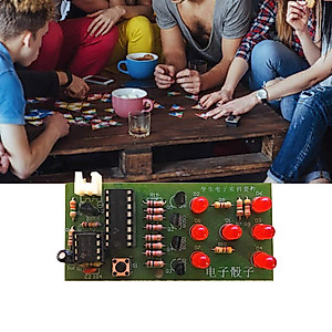 Electronic Dice Kit, Circuit Electronic Dice, Metal 7 LEDs 4.5~5V for Fun Electronic Production Set Replace Real Dice