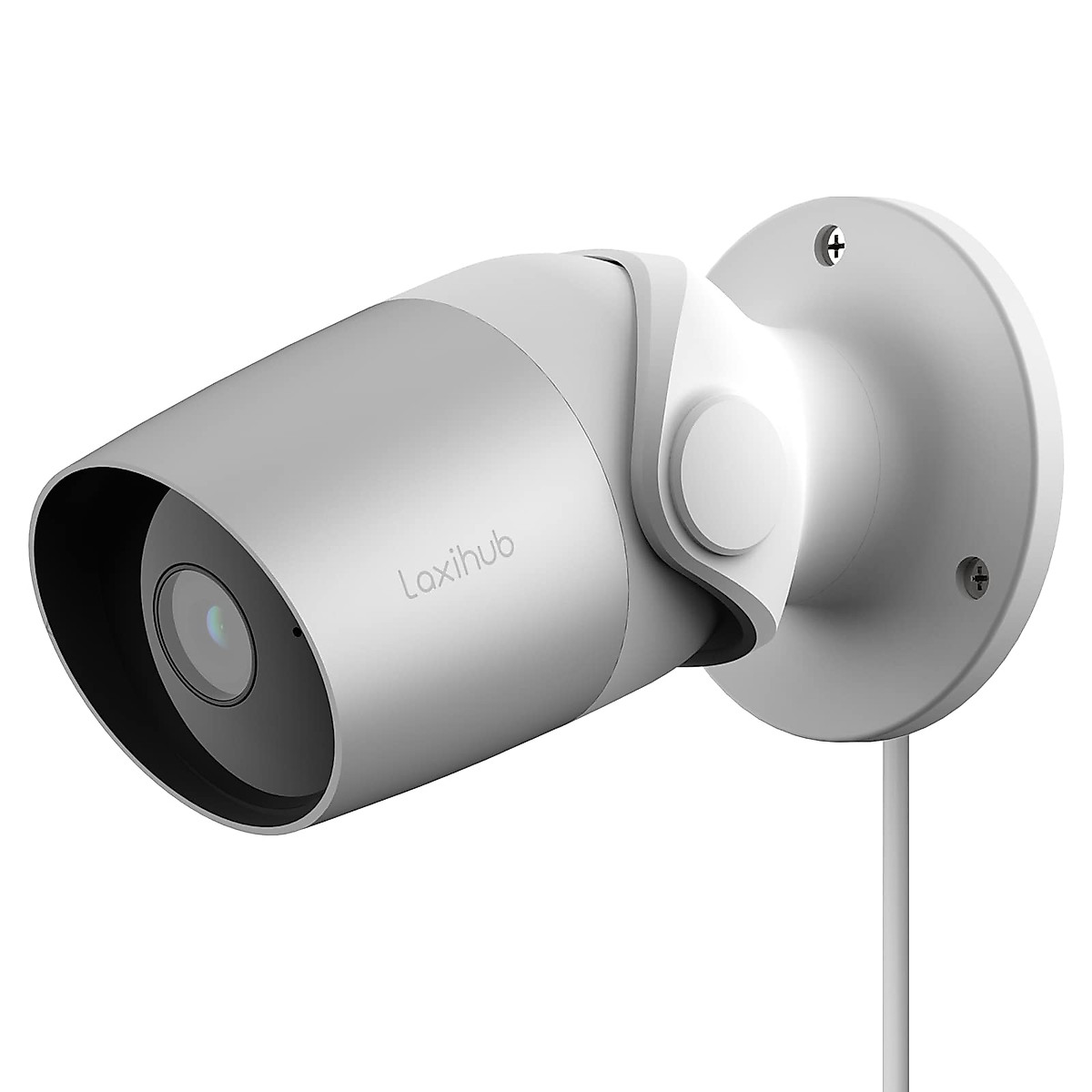 LAXIHUB Security Camera Outdoor 1080P Full HD, 2.4G WiFi Plug-in Camera, Motion & Noise Detection IP65 Waterproof, Night Vision, Two Way Audio-Compatible with Alexa & Google