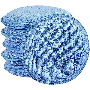 FONAROLL Microfiber Wax Applicator Pads, Car Wax Applicator, Buffing & Detail Polishing Foam Pads for Car Cleaning and Fine Polishing (5" Diameter, 6 Pack)…