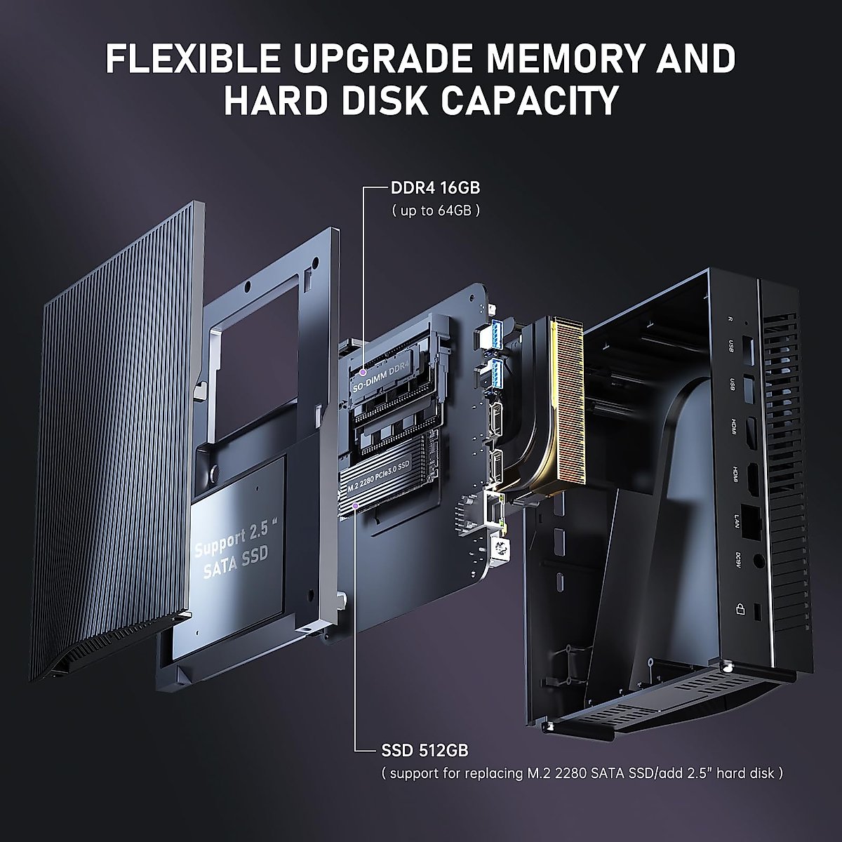 ACEMAGIC Mini PC i7-11800H(8C/16T, up to 4.6 GHz) Mini Computers, 16GB DDR4 512G NvMe SSD, Mini Desktop Computer Small PC Support 4K UHD Triple Display/WiFi 6/BT5.2 for Business/HTPC