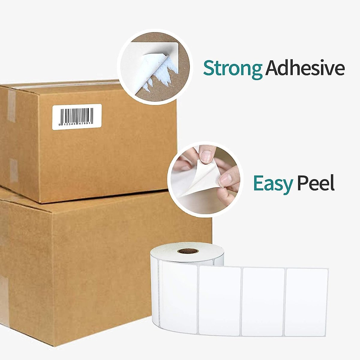Labelchoice 12000 Labels 2.25x1.25 inch Direct Thermal Labels Compatible with Zebra, Rollo, Munbyn Thermal Labels Printers, 12 Rolls 2-1/4x1-1/4 Thermal Barcode Return Address Labels