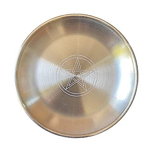 HOOTNEE 1pc Pentagram Crystal Decor Breakfast Tray Crystal Gifts Appetizer Serving Tray Offering Bowls Dessert Dish Stainless Steel Golden Pentacle Plate Unique Plate Ornament Pentagram