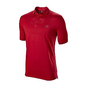 WILSON Staff Men's Jacquard Golf Polo, Red, Large