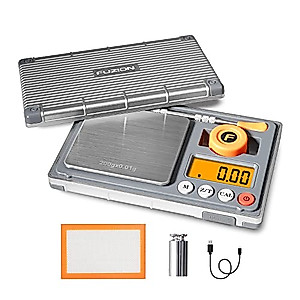 Fuzion Gram Scale, Rechargeable Herb Scale, Digital Scale .01 Gram Accuracy, 6 Units Conversion, Mini Scale Gram and Ounce, Jewelry Scale, Pocket Scale, Great for Snuff, Herb, Powder, Coins