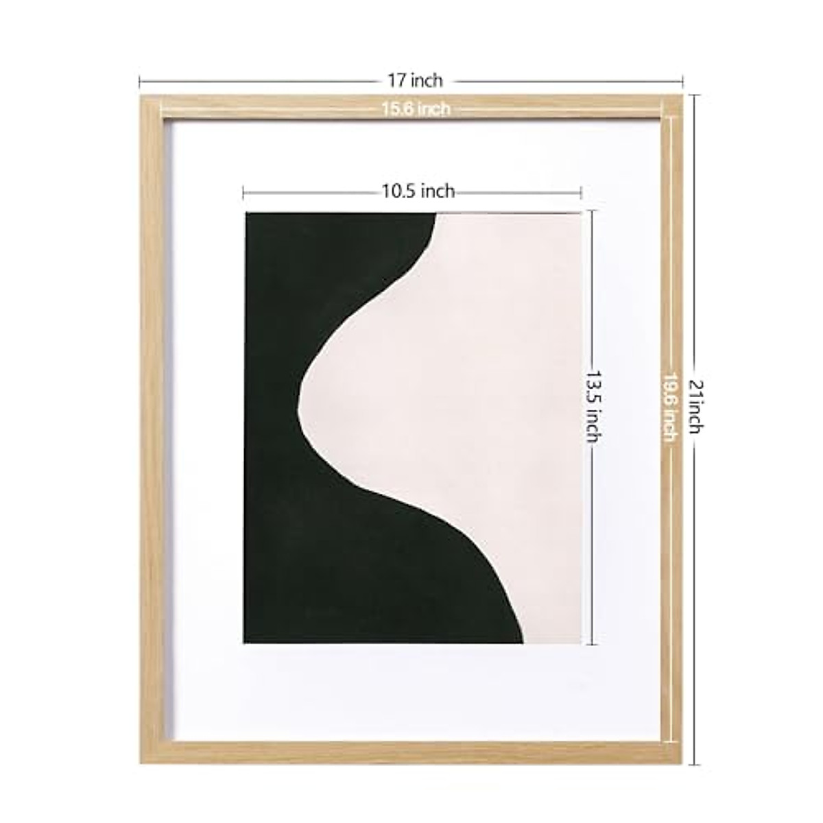 eletecpro 16x20 Picture Frames Set of 2 Display 11x14 Photo with Mat, Made of Oak Wood and Strong Plexiglass, Natural Poster Frame for Classic Home Decor on Wall, Horizontally or Vertically Hanging