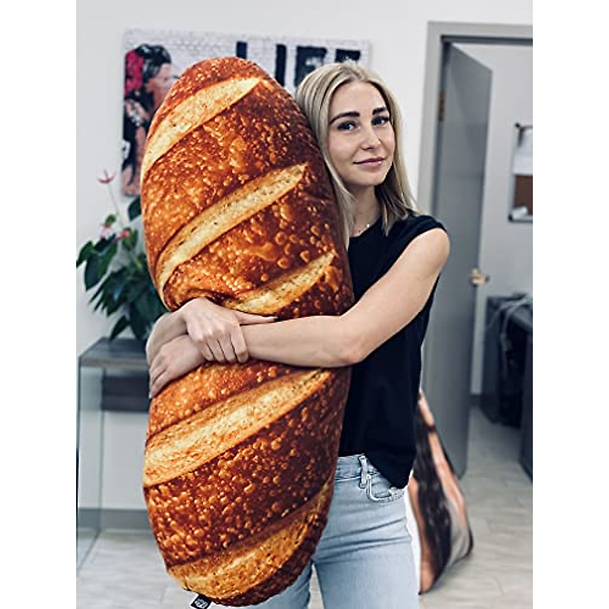 32" Large Life Like 3D Custom Shaped Home Decor Bread Throw Pillow-Made in USA, Extra Soft and Plush Cuddle Pillow, Unique Gift