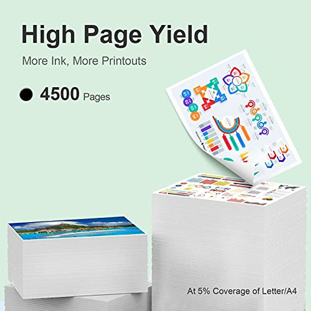 Miss Deer Upgraded Compatible 972A Black Ink Cartridges Replacement for HP 972 A 972X for PageWide Pro 477dw 577dw 477dn 452dn 452dw 552dn 552dw MFP Pagewide 377dw P55250dw Printer (1 BK) 1-Pack