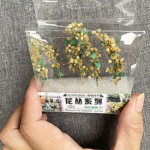 Cayway Flower Vegetation Groups Grass Tufts Set Yellow Flower Cluster Model Miniature Static Scenery Model for DIY Architecture Building Garden Scenery Landscape