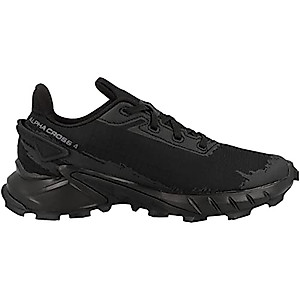 Salomon Women's ALPHACROSS 4 W Hiking Shoe, Black/Black/Black, 7.5